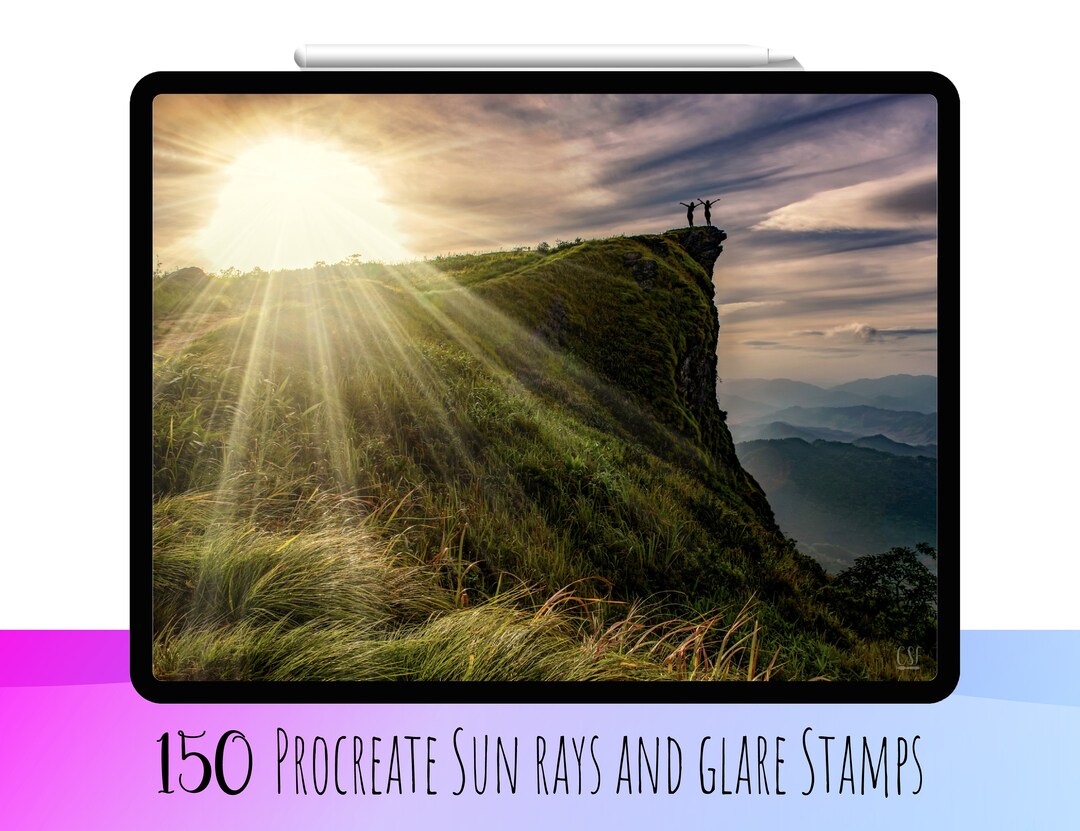 150 Sunshine Stamp Brushes, Ray Stamp Set, Glare Brushes, Digital Beam ...