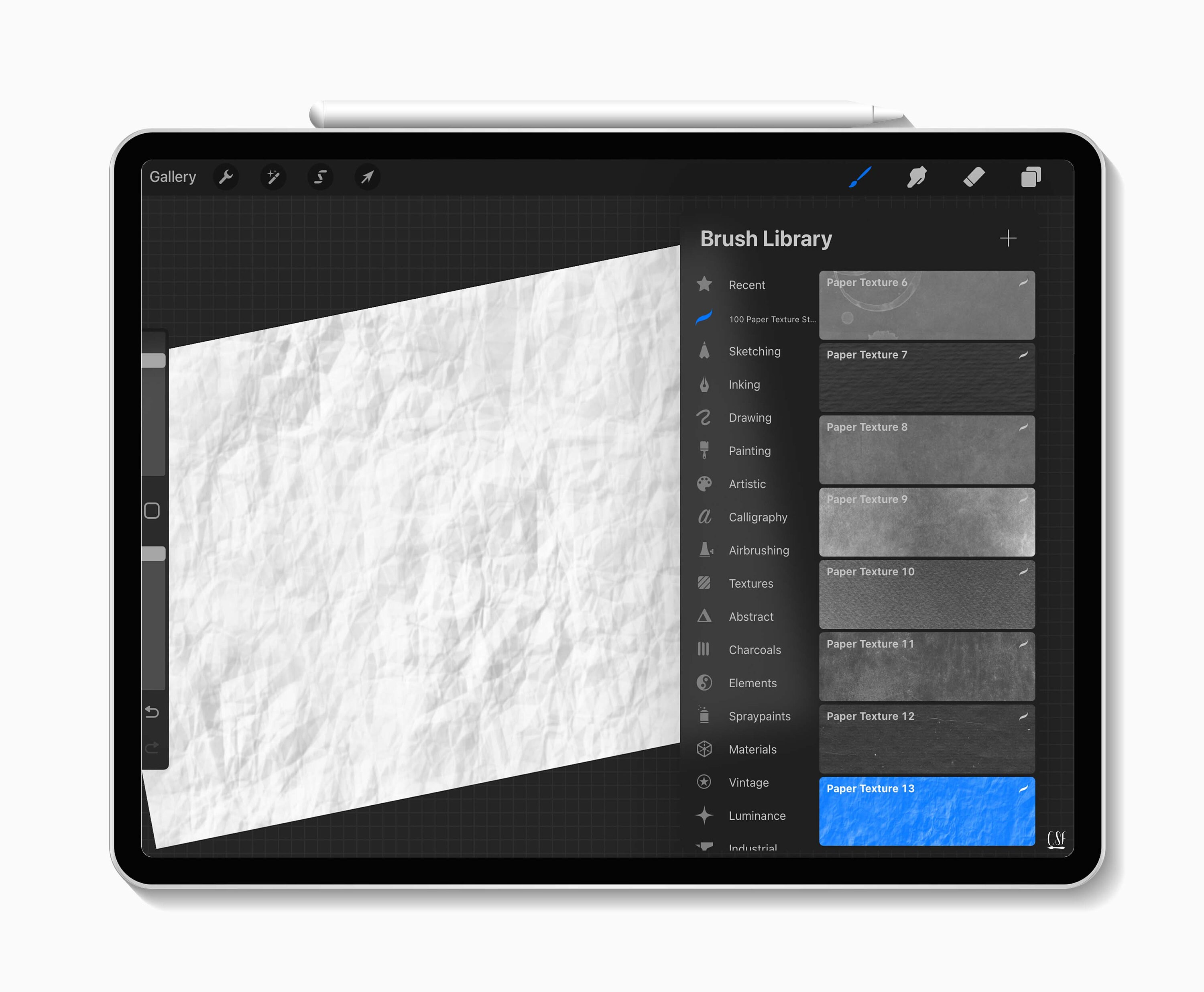 100 Procreate Paper Texture Stamp Brushes, Procreate Paper Canvases ...