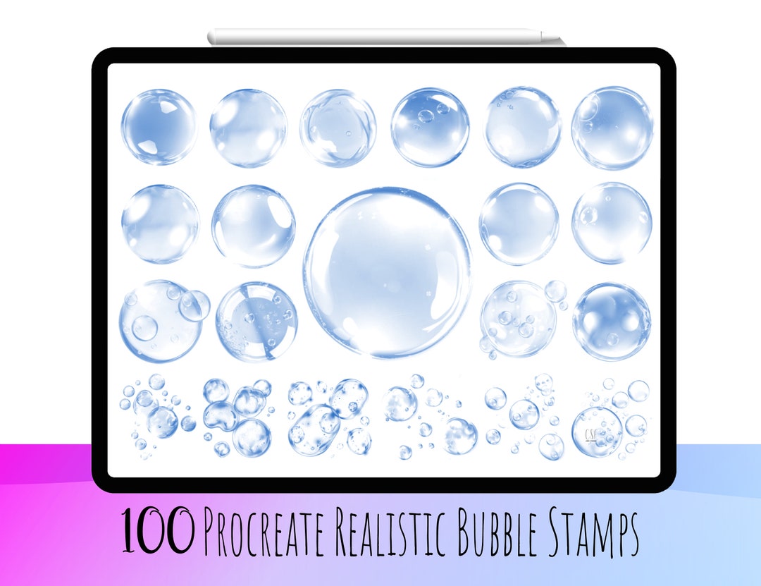 100 Procreate Bubble Stamp Brushes, Bubble Stamp, Bubble Stamp Set ...