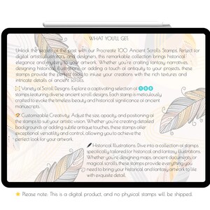 100 Procreate Ancient Scrolls Stamp Brushes, Old Scrolls Stamp Set ...