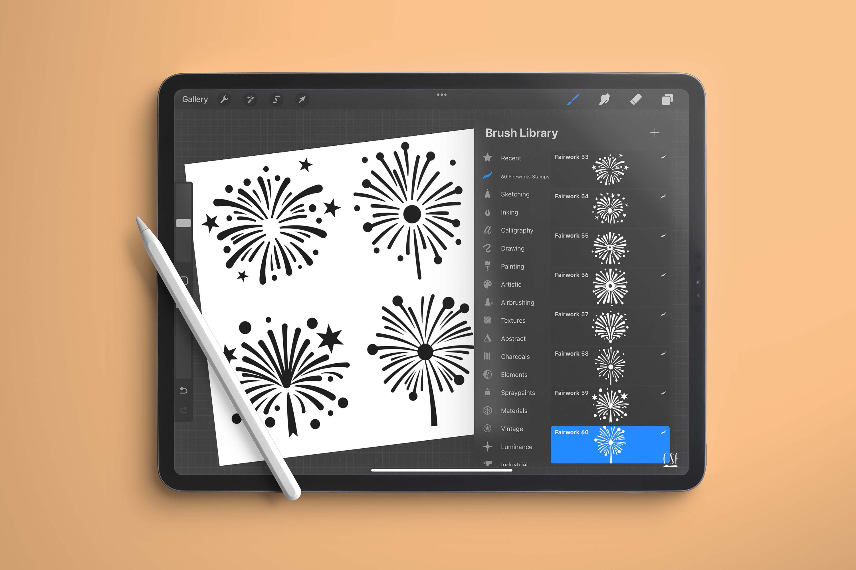 60 Procreate Fireworks Stamp Brushes Fireworks Stamp Set - Etsy