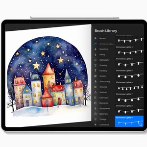 60 Christmas Lights Procreate Brushes,procreate Garland Brushes ...