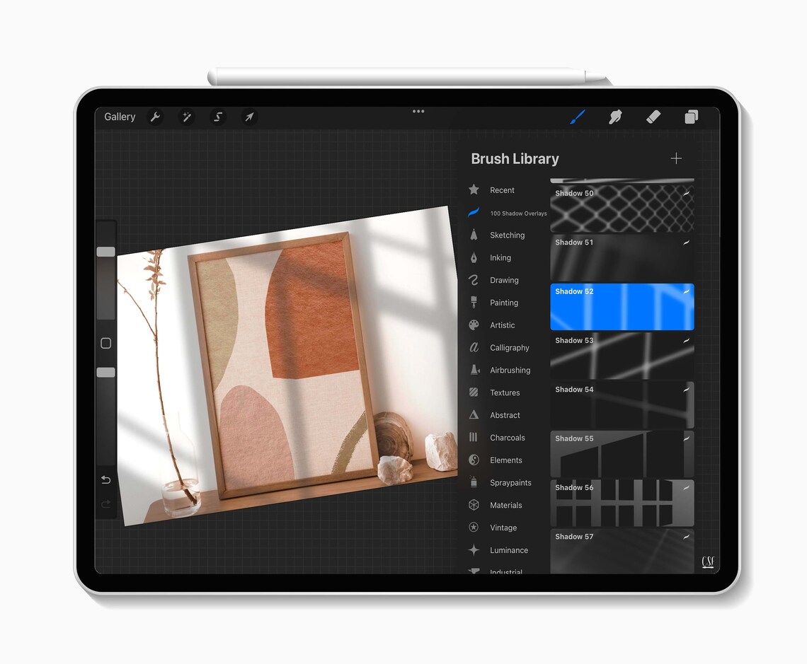 100 Procreate Shadow Stamp Brushes, Shadow Stamp Set, Shadow Brushes, Window Shadow Procreate ...