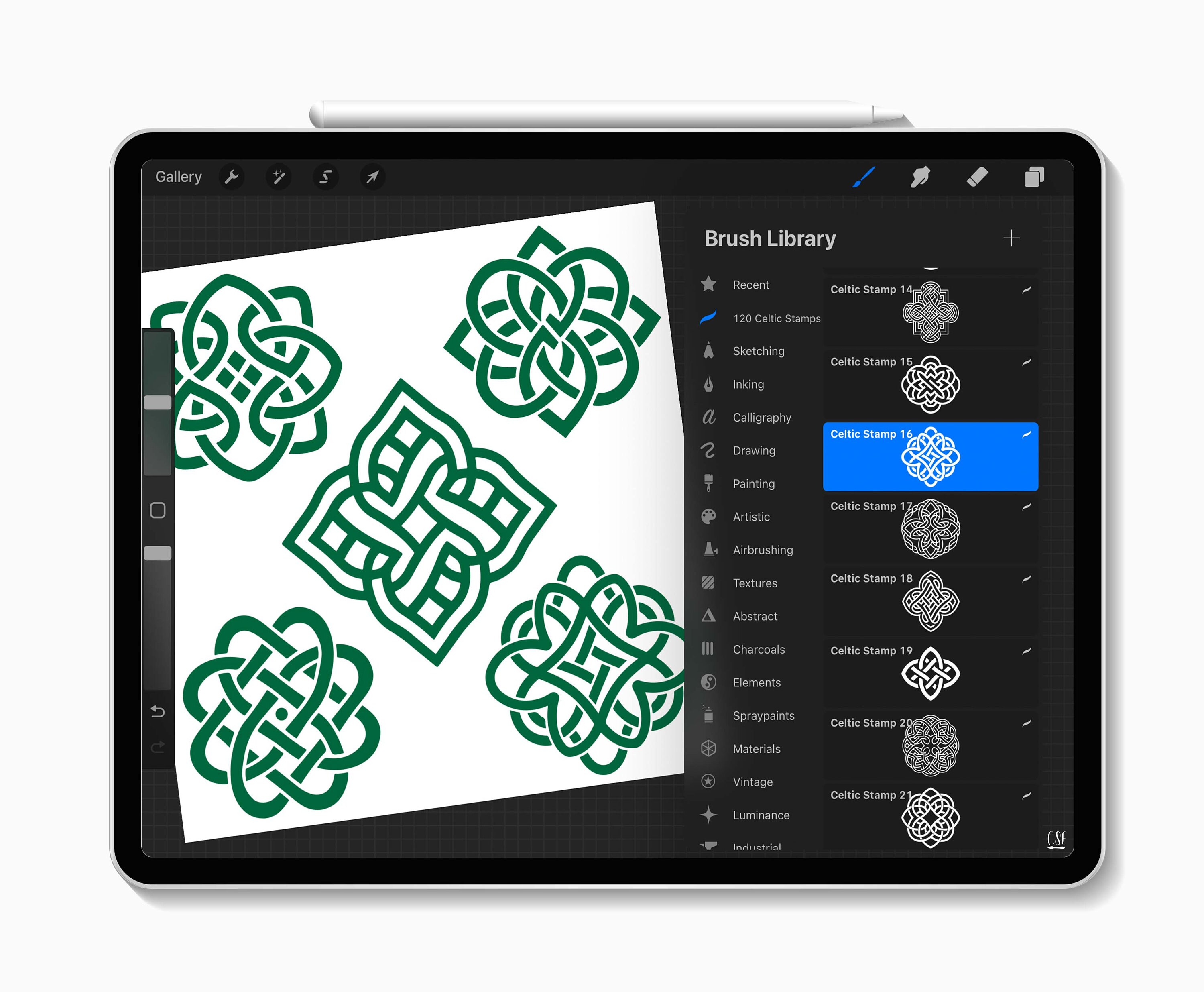 120 Procreate Celtic Stamp Brushes, Celtic Stamp Set, Celtic Knot Procreate, Viking Procreate ...