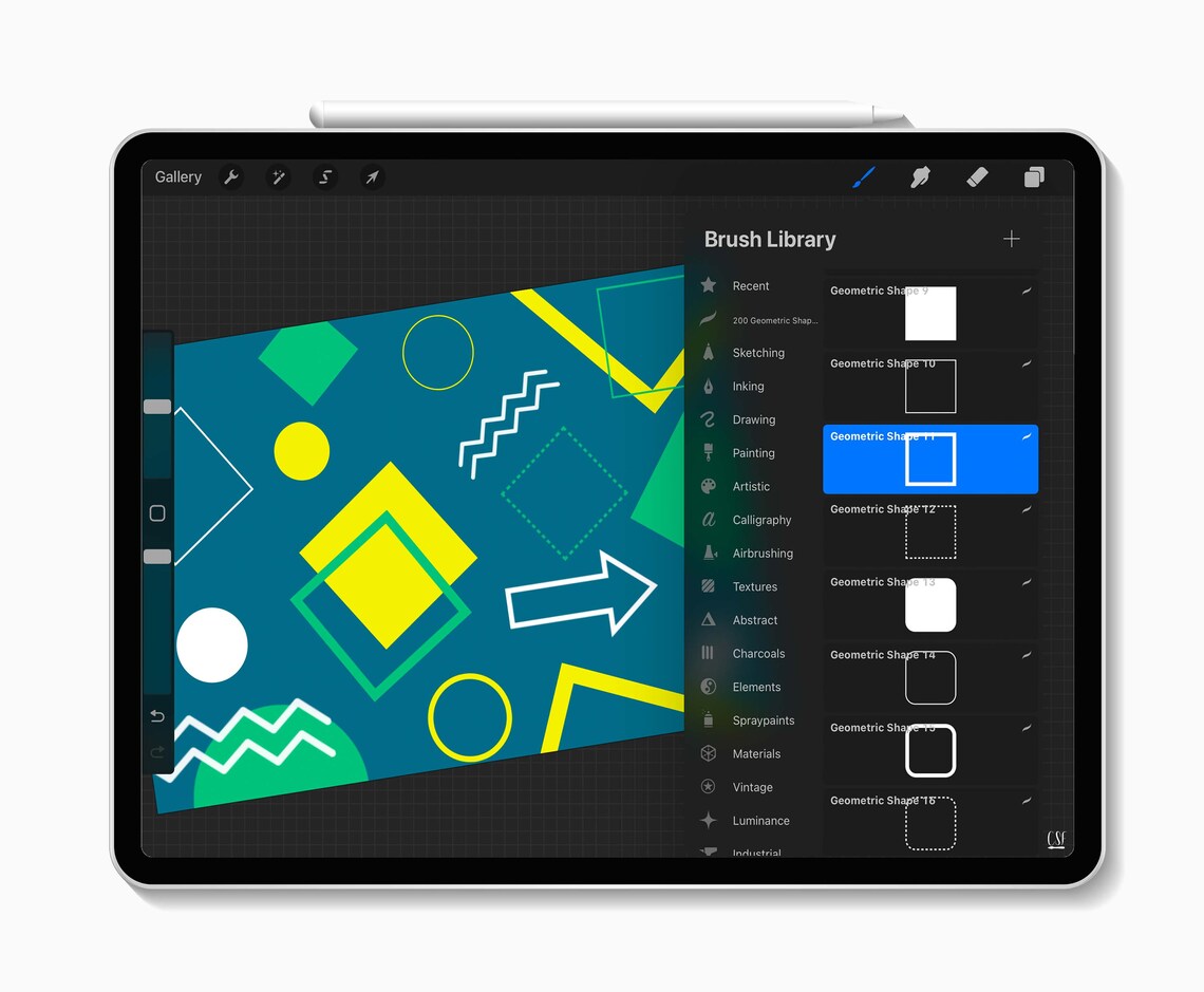 200 Geometric Shape Stamp Brushes Geometric Shape Stamp Set - Etsy