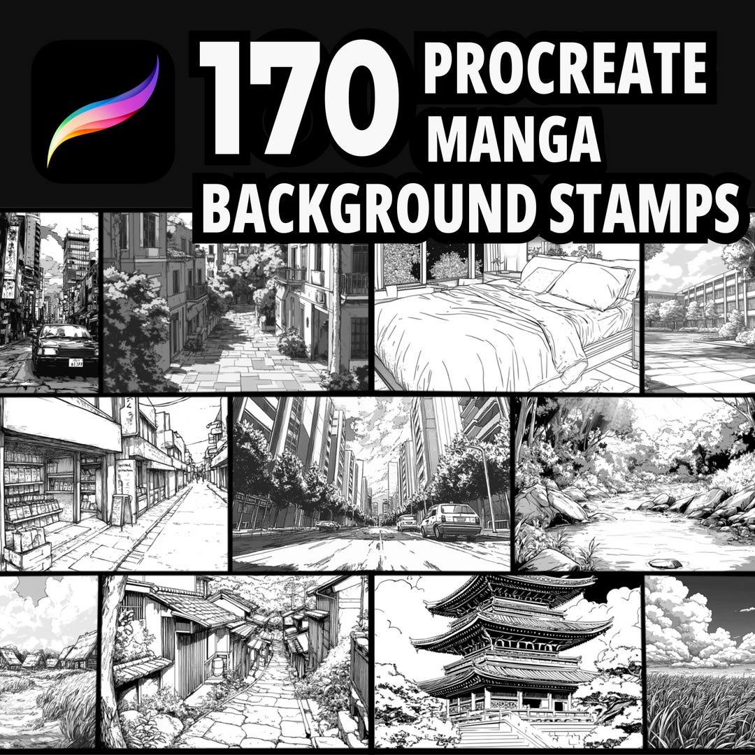 170 Procreate Manga Background Stamps, Anime Background, Manga Scene ...