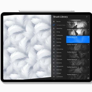 100 Procreate Realistic Feather Texture Brushes, Procreate Feather ...