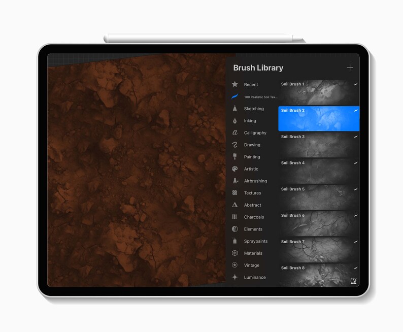 100 Realistic Soil Procreate Brushes, Ground Procreate, Soil Brushset ...