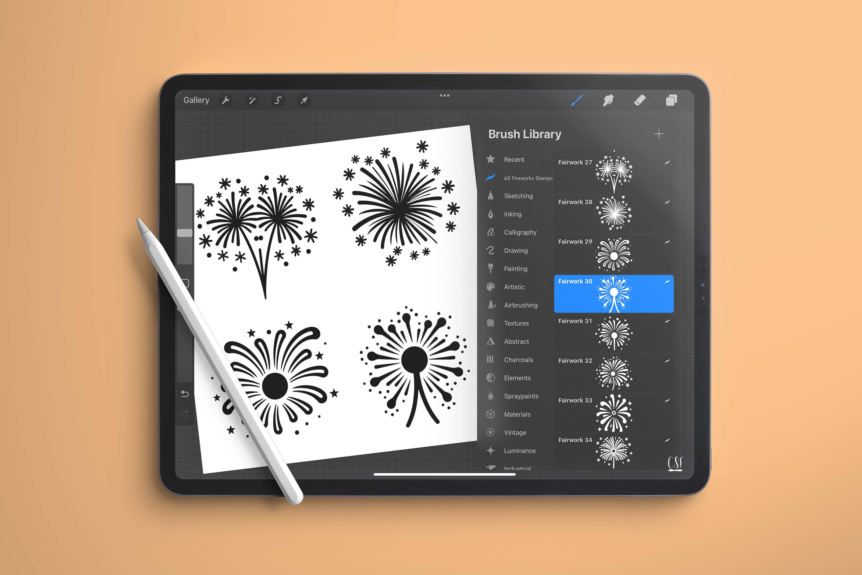 60 Procreate Fireworks Stamp Brushes Fireworks Stamp Set - Etsy