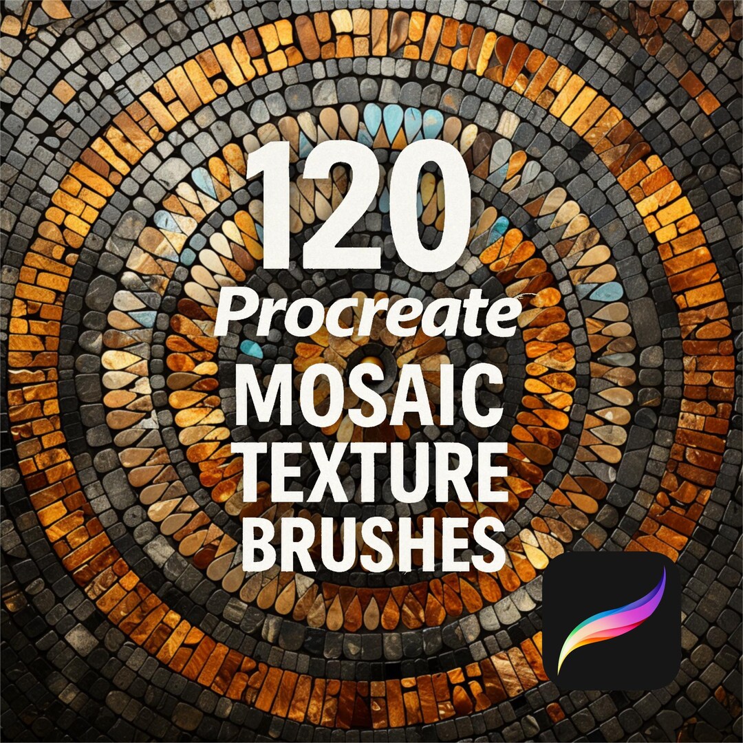 120 Procreate Mosaic Brush, Procreate Fresco, Mosaic Pattern, Mosaic Floor, Seamless Procreate ...