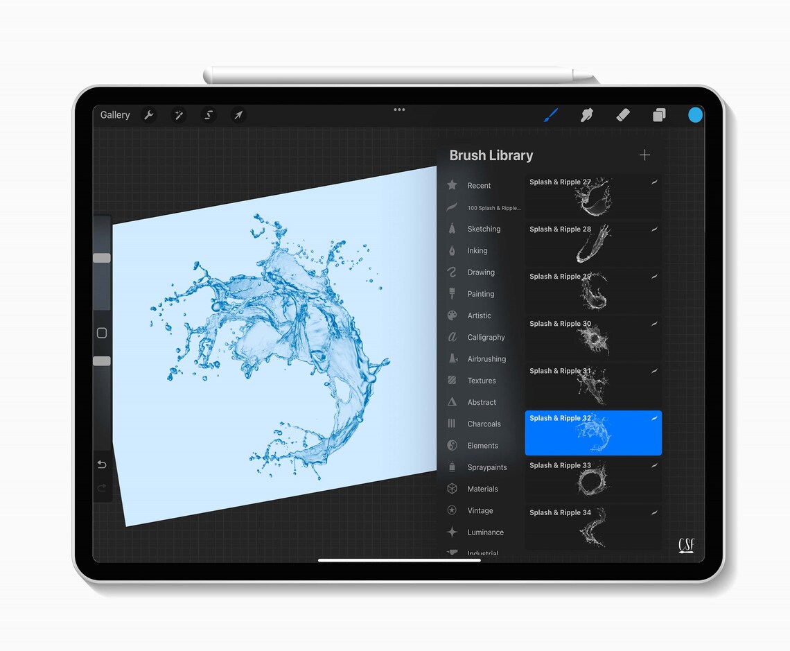 100 Procreate Splash Stamp Brushes Splatter Procreate Ripple - Etsy
