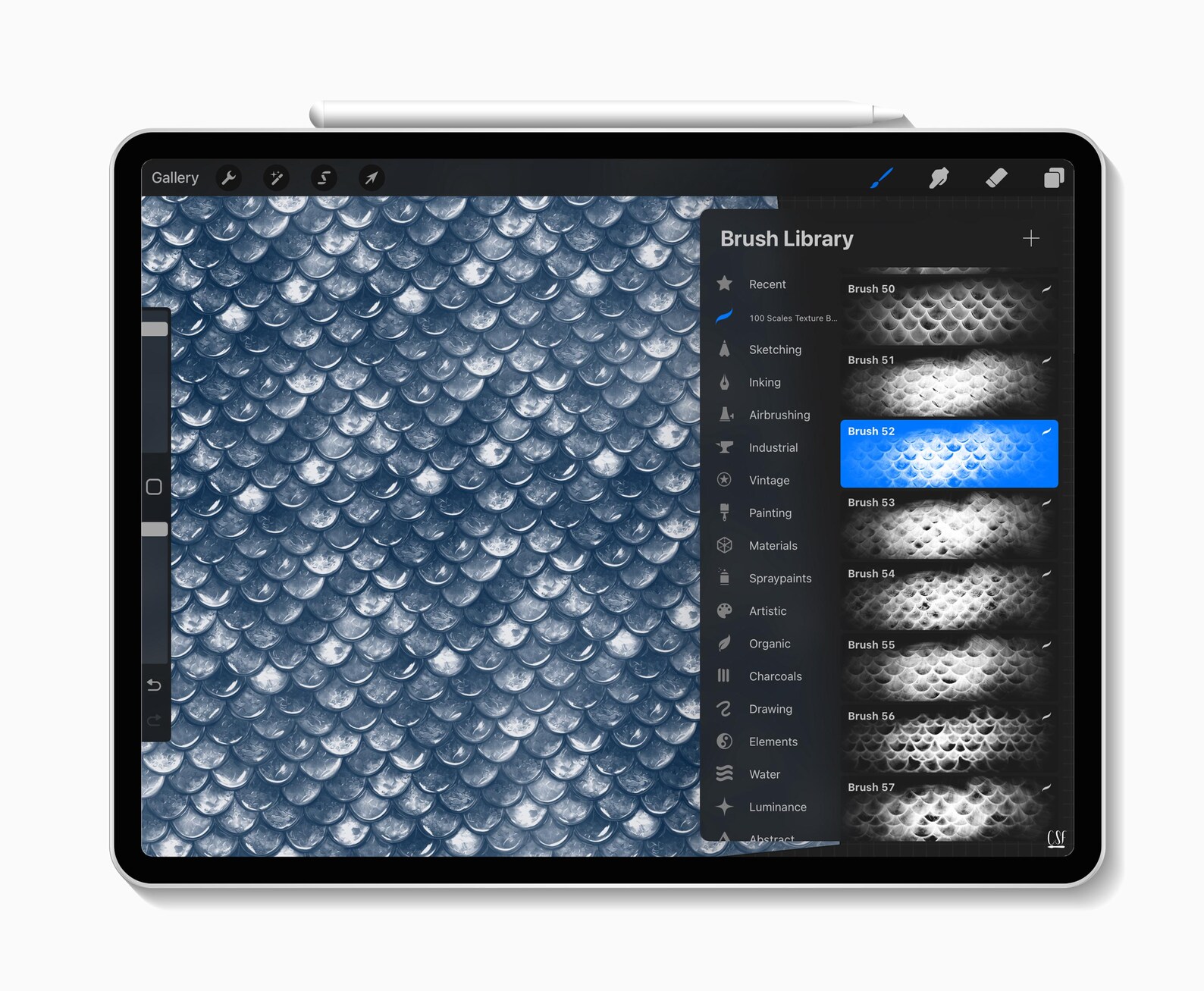 100 Scale Procreate Brushes, Mermaid Scale Brush, Fish Scale Brush ...