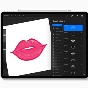 100 Procreate Lips Stamp, Lips Stamp Set, Procreate Face, Procreate Lip ...