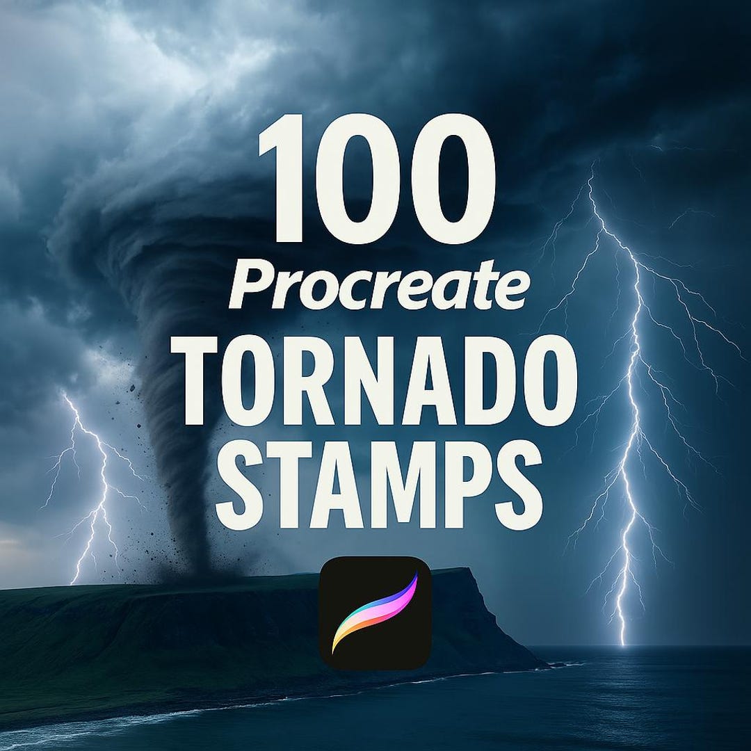 100 Procreate Tornado Stamp Brushes, Tornado Stamp Set,tornado Brushes ...