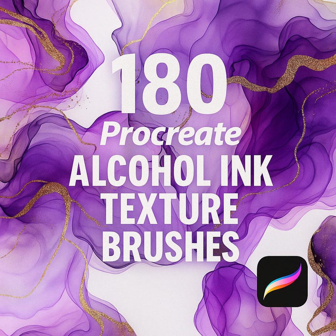 180 Alcohol Ink Texture Procreate Brushes, Procreate Texture, Procreate ...