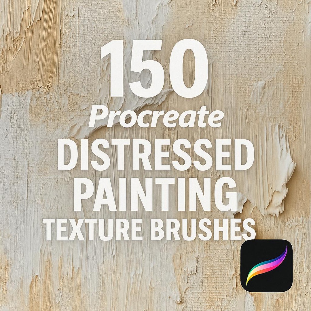 150 Distressed Texture Procreate Brushes, Aged Texture, Rustic Texture ...