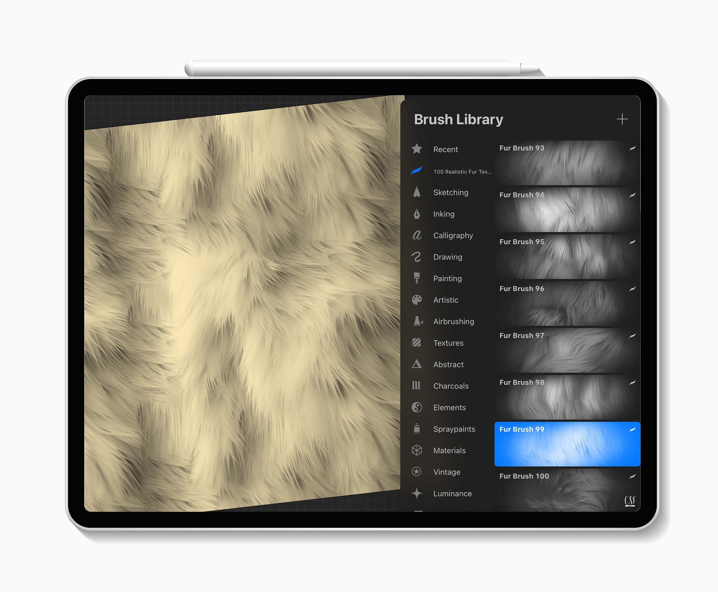 100 Procreate Realistic Fur Brush, Animal Hair Brush, Animal Fur Brush ...