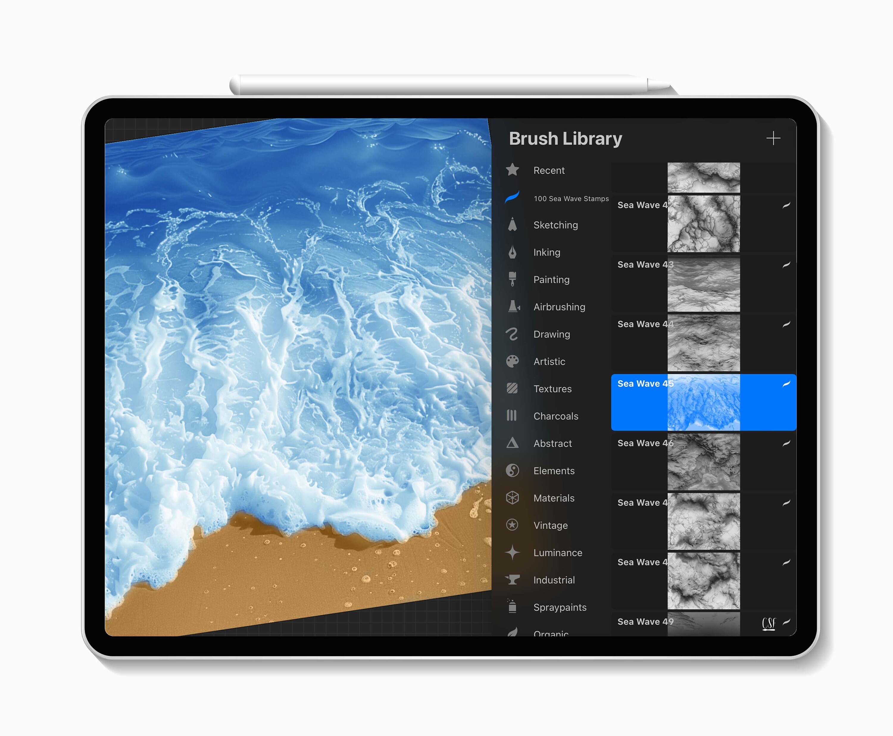 100 Procreate Sea Wave Stamp Brushes, Waves Stamp Set,wave Brushes ...