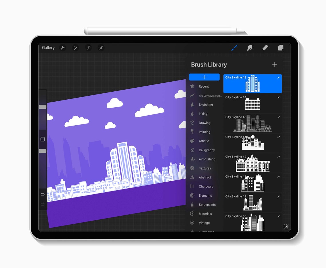 130 Procreate City Skyline Stamp Brushes City Skyline City - Etsy
