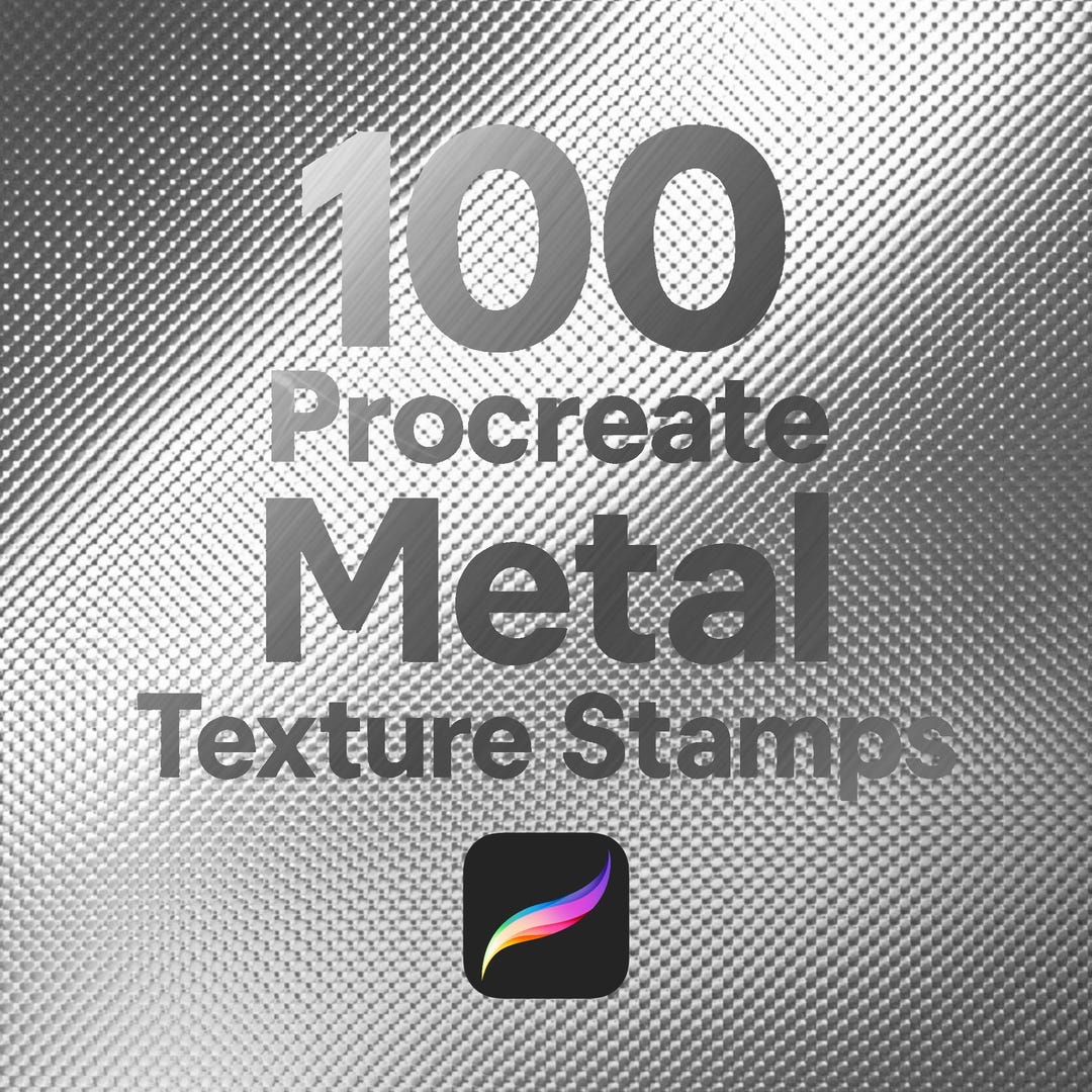 100 Procreate Metal Texture Stamp, Chrome Procreate, Platinum Procreate ...