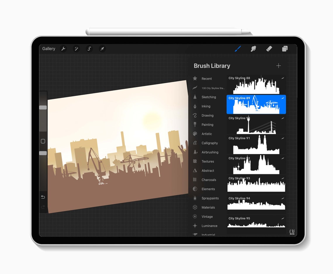 130 Procreate City Skyline Stamp Brushes City Skyline City - Etsy
