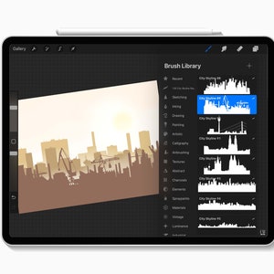 130 Procreate City Skyline Stamp Brushes, City Skyline, City Skyline ...