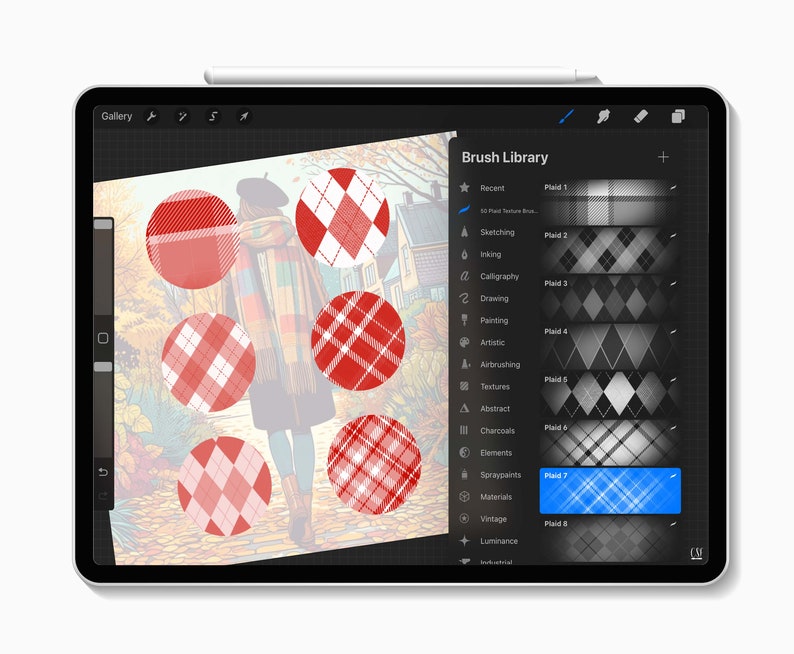 50 Procreate Plaid Brush, Procreate Textile, Procreate Plaid Fabric ...