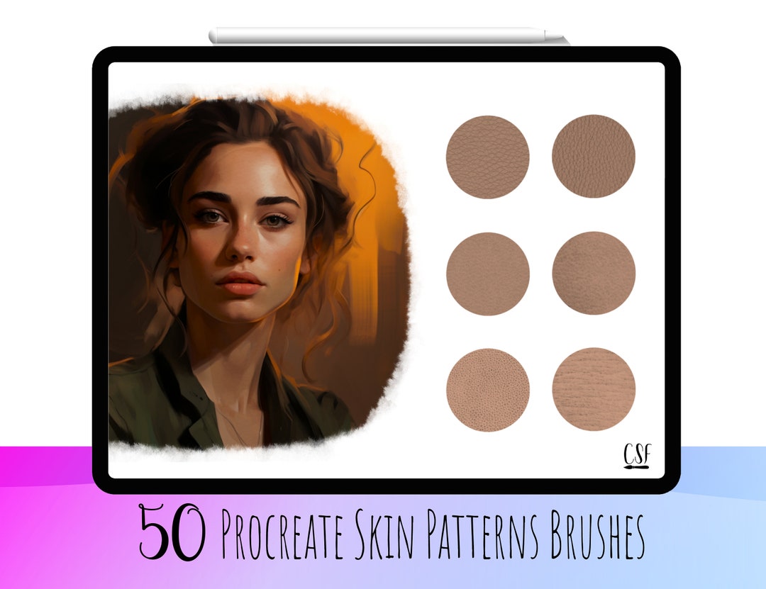 50 Procreate Skin Texture Brushes, Procreate Portrait, Procreate Face ...