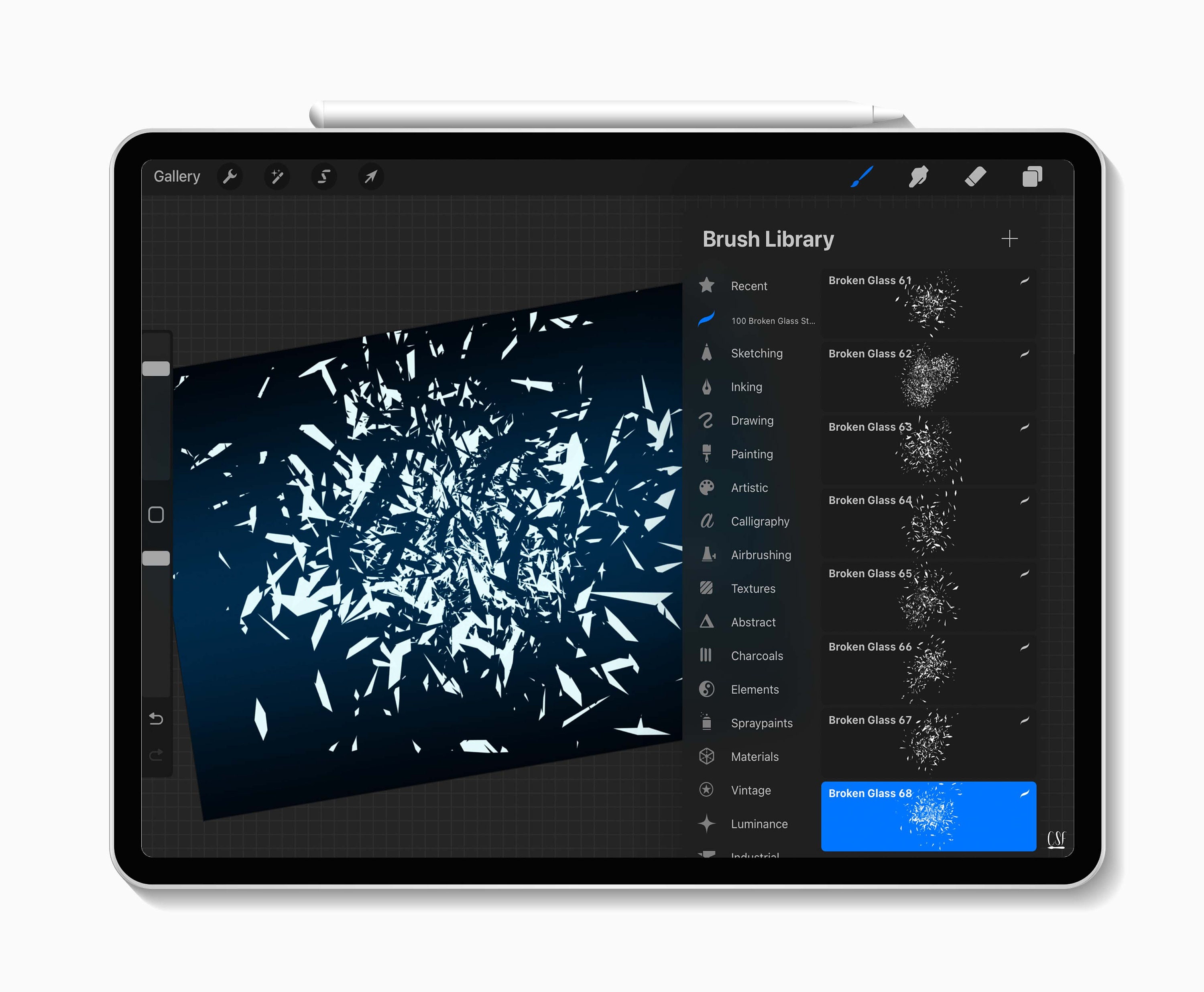 100 Procreate Broken Glass Stamp Brushes,broken Glass Stamp,glass Procreate,broken Mirror ...