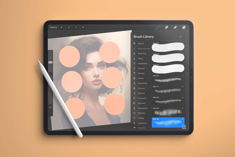 50 Procreate Skin Texture Brushes Procreate Portrait - Etsy