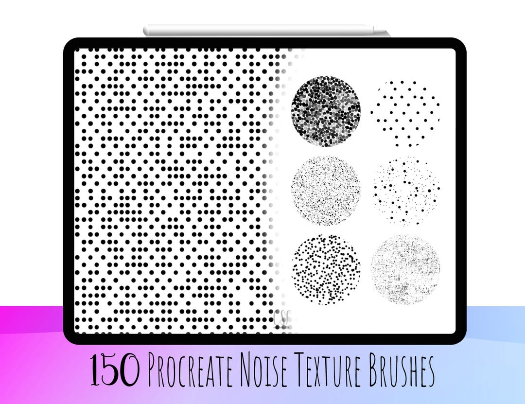 180 Procreate Noise Texture Brush, Manga Texture, Procreate Grain, Polka Dots, Noise Effect ...