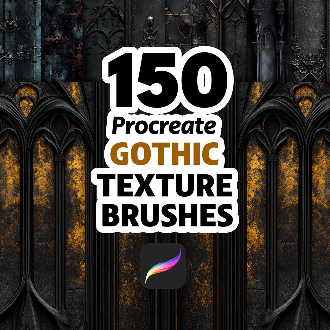 150 Procreate Gothic Texture Brushes, Dark Texture, Gothic Pattern ...