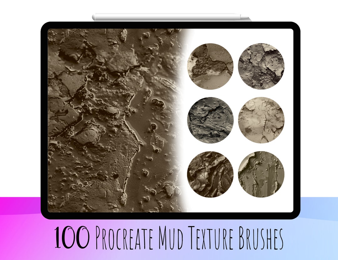 100 Realistic Mud Procreate Brushes,procreate Mud,procreate Ground ...
