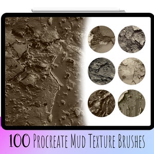 100 Realistic Mud Procreate Brushes,procreate Mud,procreate Ground ...