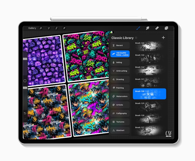 150 Procreate Graffiti Pattern Brushes for Urban Street Art, Bold ...