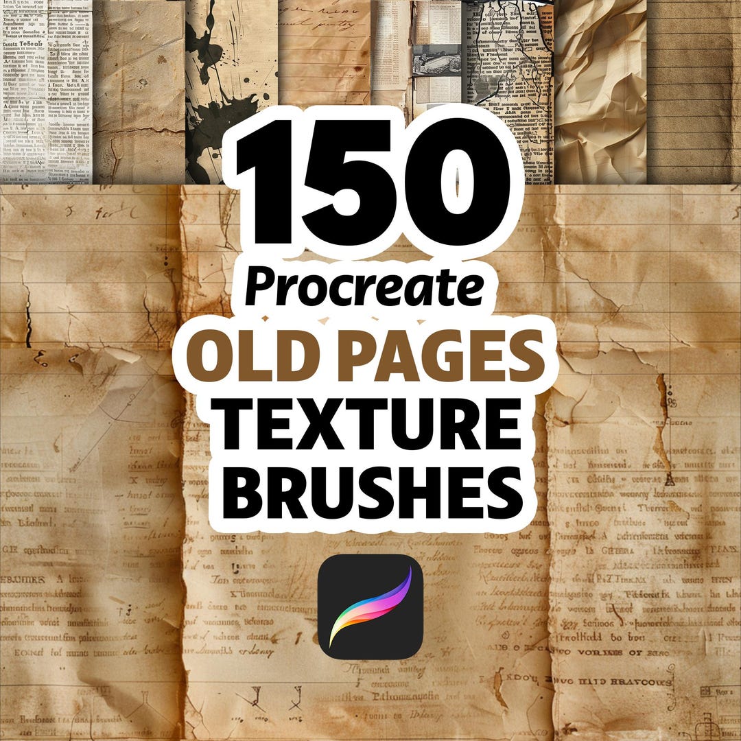 150 Procreate Old Pages Texture Brushes for Vintage Paper, Antique ...