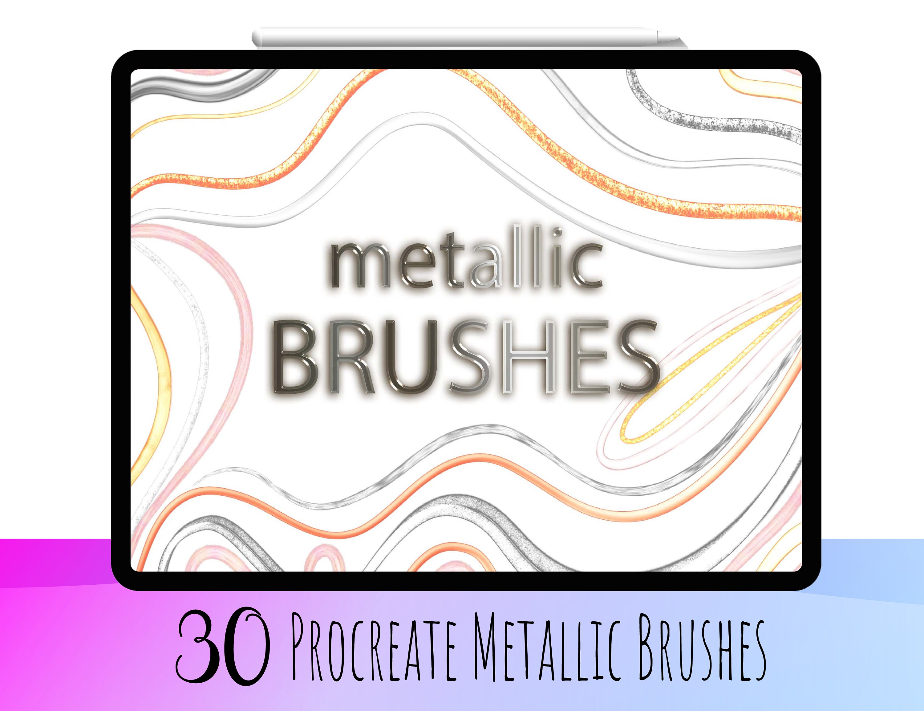 30 Metallic Brushes, Metal Procreate, Foil Procreate,procreate Tinsel ...