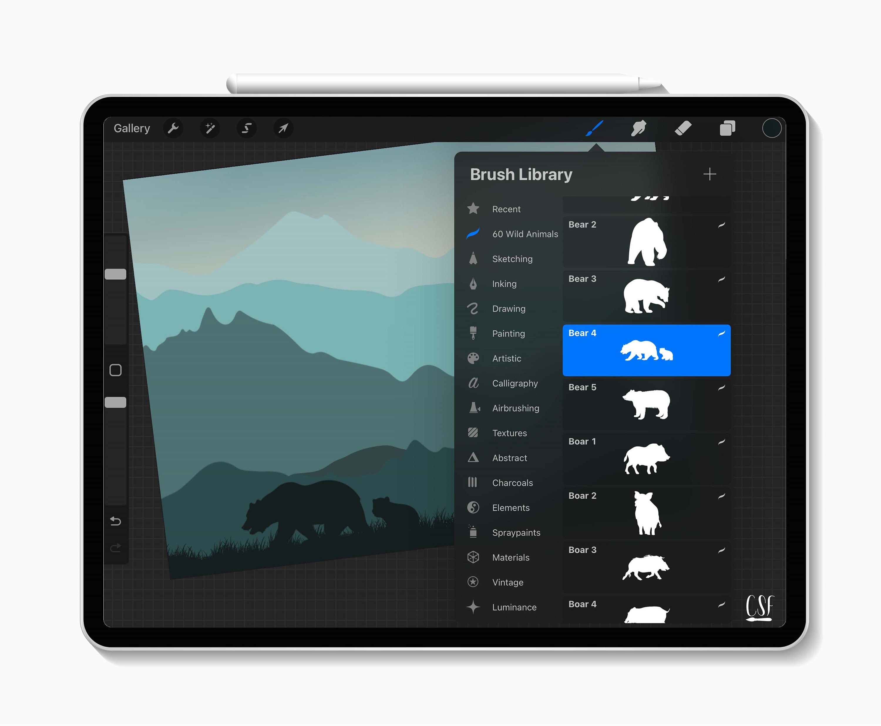 60 Procreate Wild Animal Stamp Brushes, Forest Animal Stamp Set, Animal ...