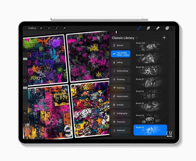 150 Procreate Graffiti Pattern Brushes for Urban Street Art, Bold ...