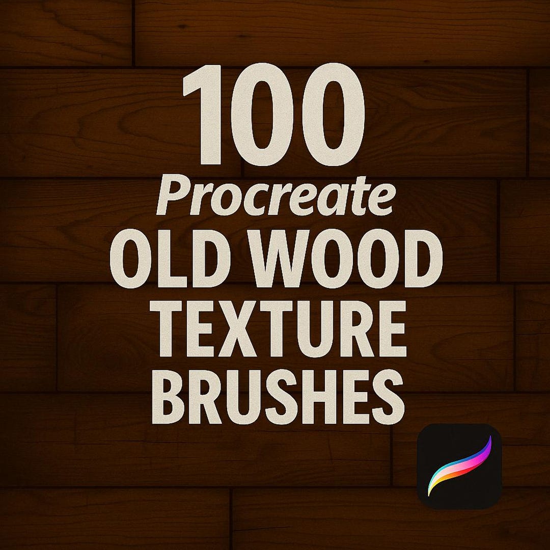 100 Realistic Old Wood Texture Procreate Brushes, Seamless Texture ...