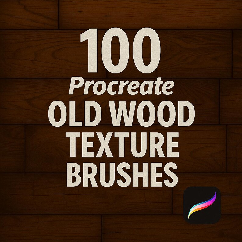 100 Realistic Old Wood Texture Procreate Brushes, Seamless Texture ...