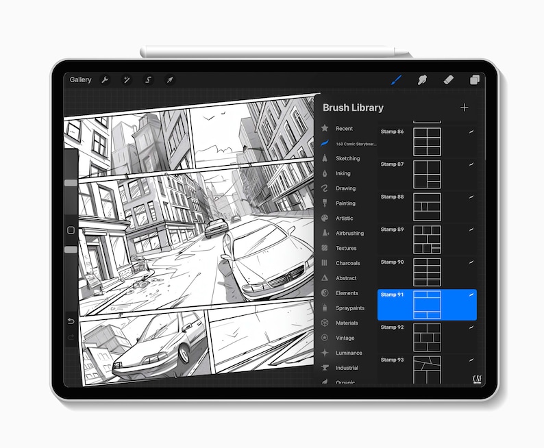 170 Procreate Comic Maker Stamp Brushes, Storyboard Template Builder ...