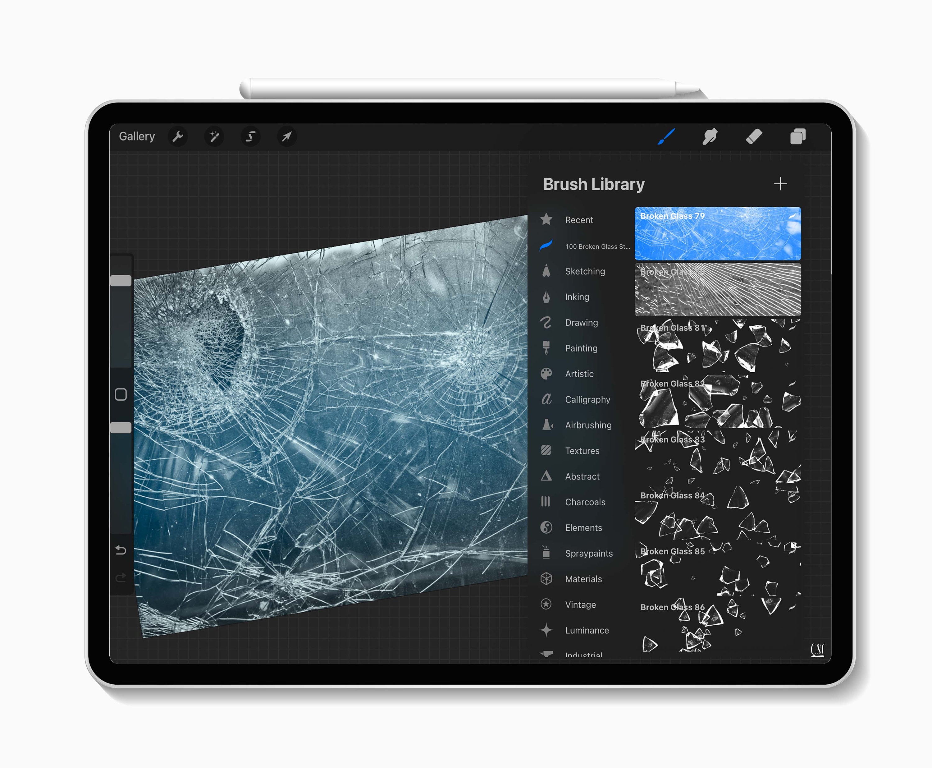 100 Procreate Broken Glass Stamp Brushes,broken Glass Stamp,glass ...
