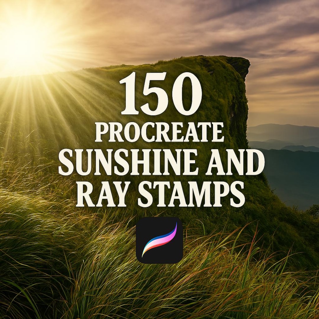 150 Sunshine Stamp Brushes, Ray Stamp Set, Glare Brushes, Digital Beam ...