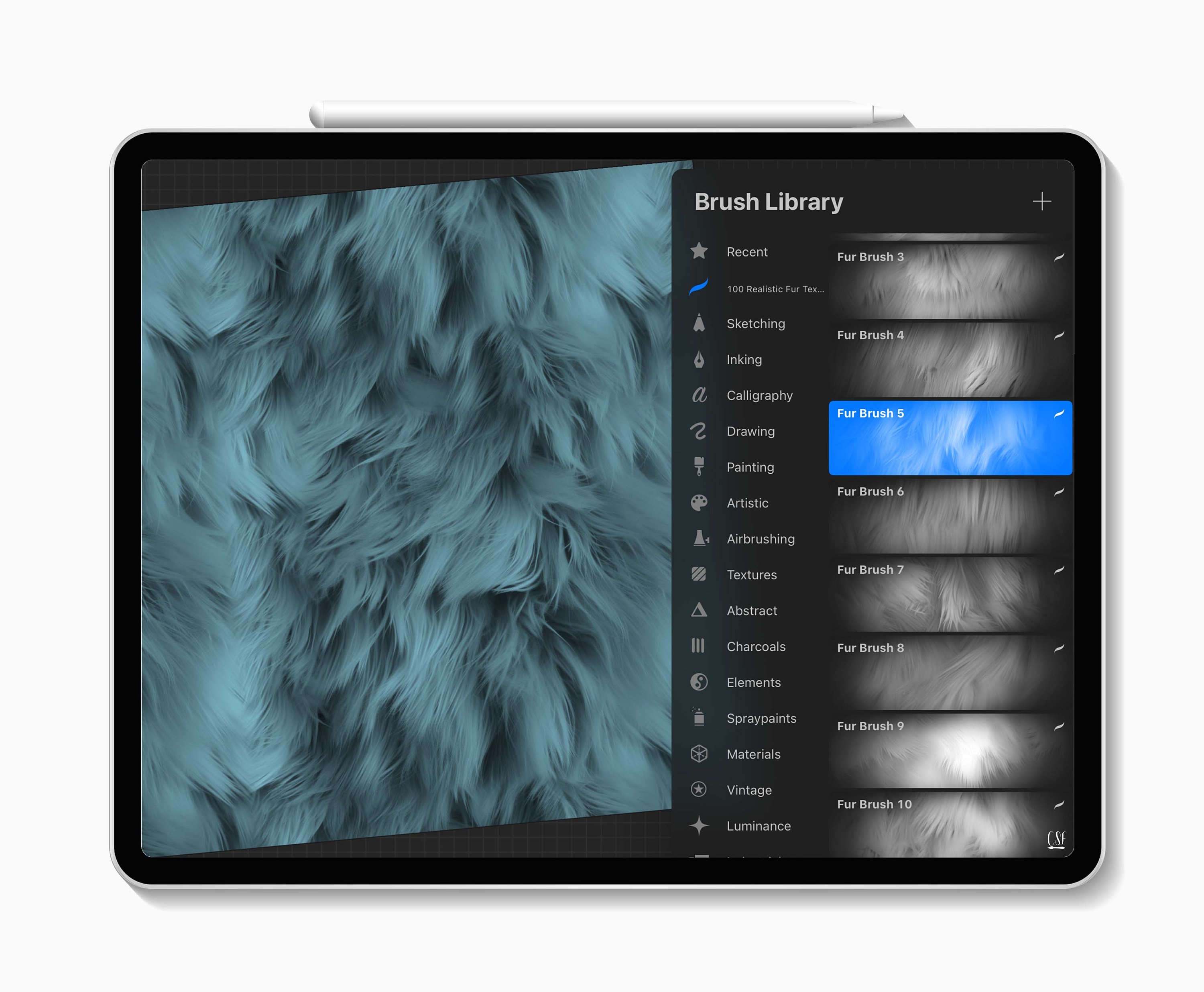 100 Procreate Realistic Fur Brush, Animal Hair Brush, Animal Fur Brush, Fluffy Brushes, Fur ...