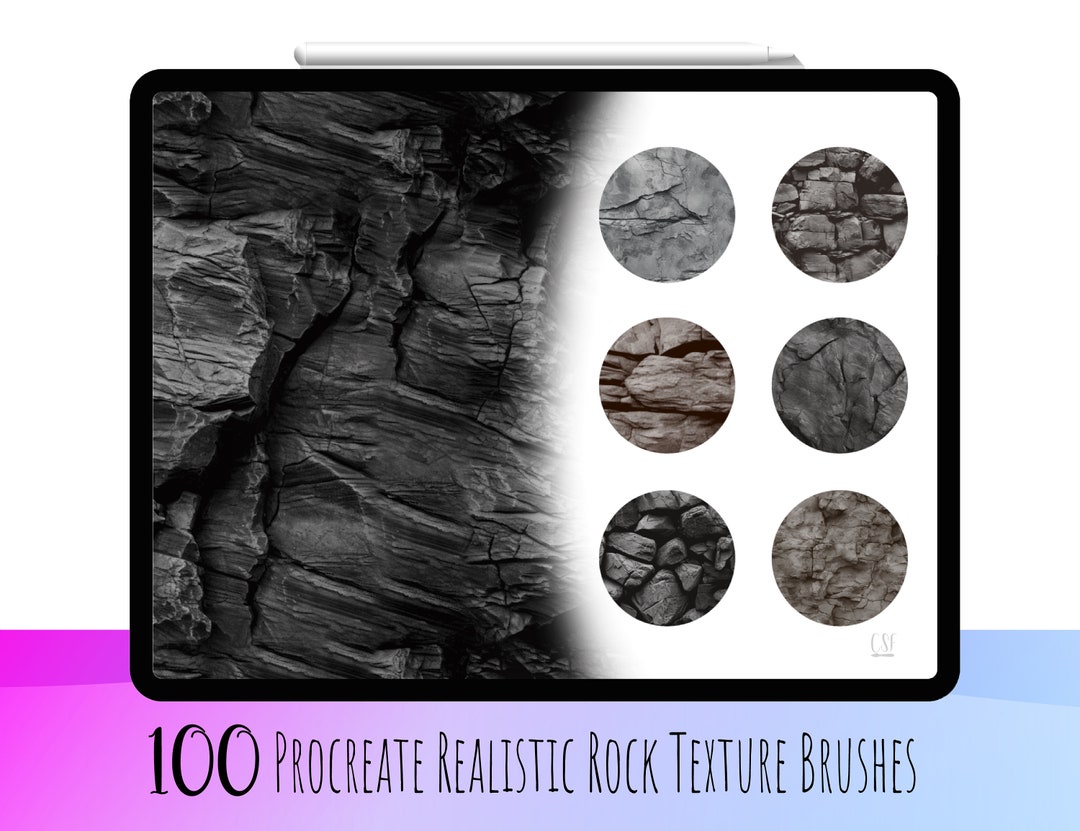 100 Rock Procreate Brushes, Mountain Rock Procreate, Rock Brushset ...