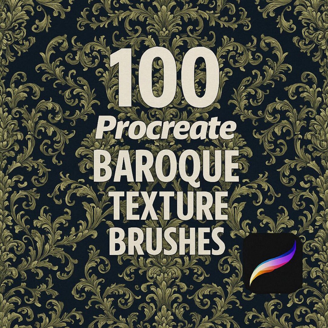 100 Realistic Baroque Procreate Brushes, Baroque Texture Brush ...
