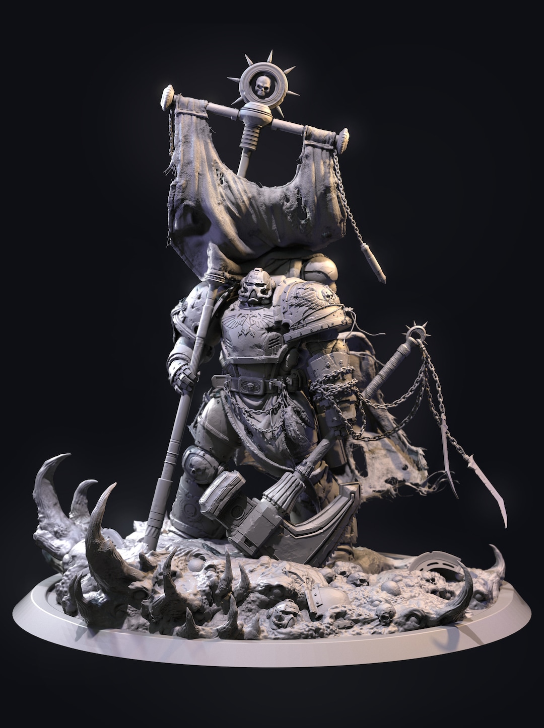 Warhammer 40K Space Marine STL Model Adeptus Astartes модель для 3D ...