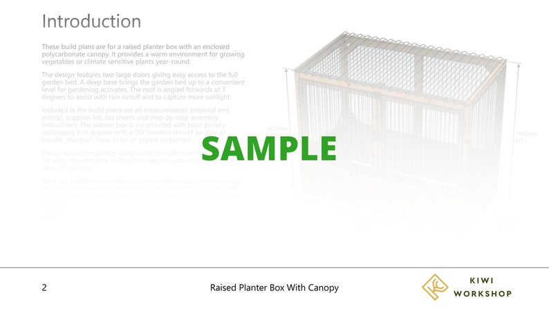 Raised Planter Box With Polycarbonate Canopy - Build Plans - Etsy