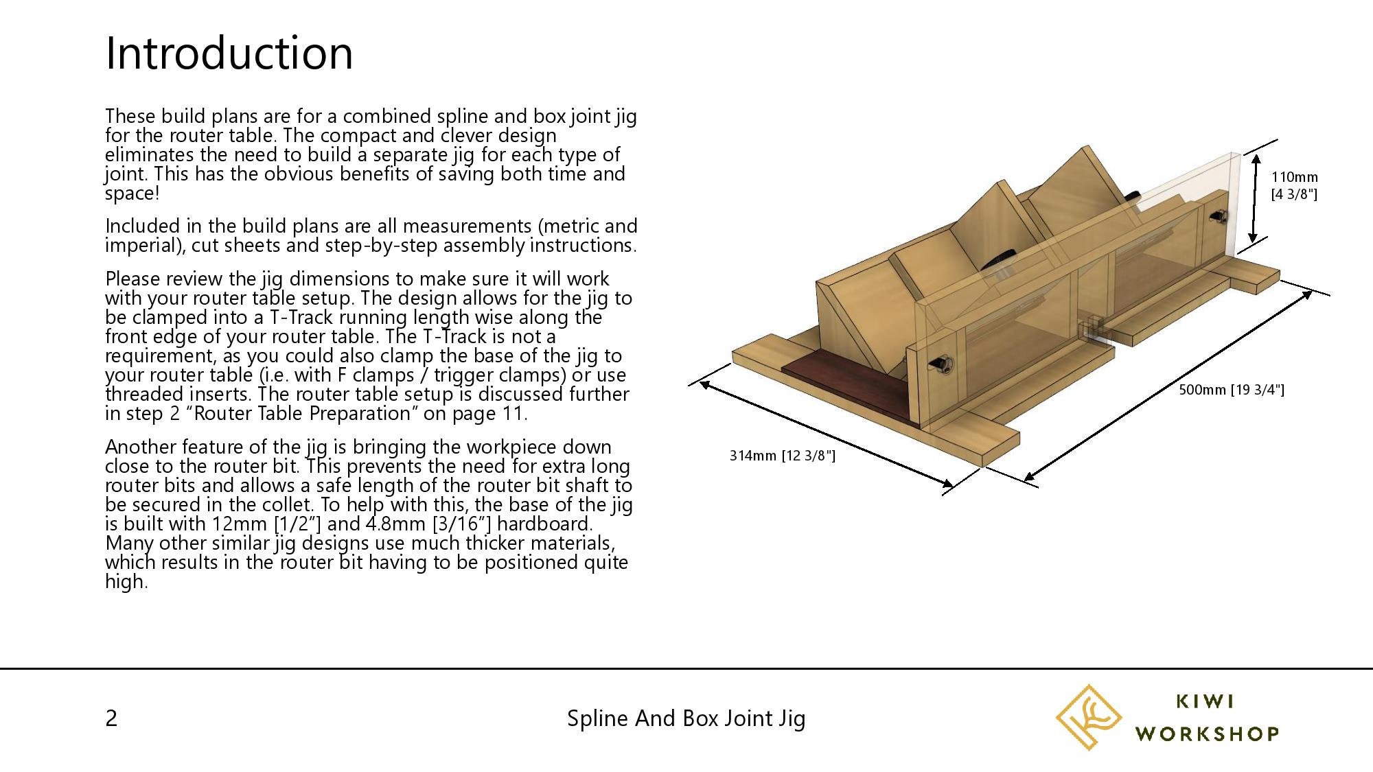 Combined Spline & Box Joint Jig - Build Plans - Etsy